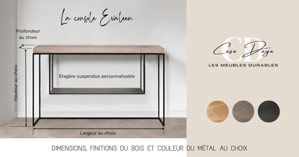 Consoles en bois et métal